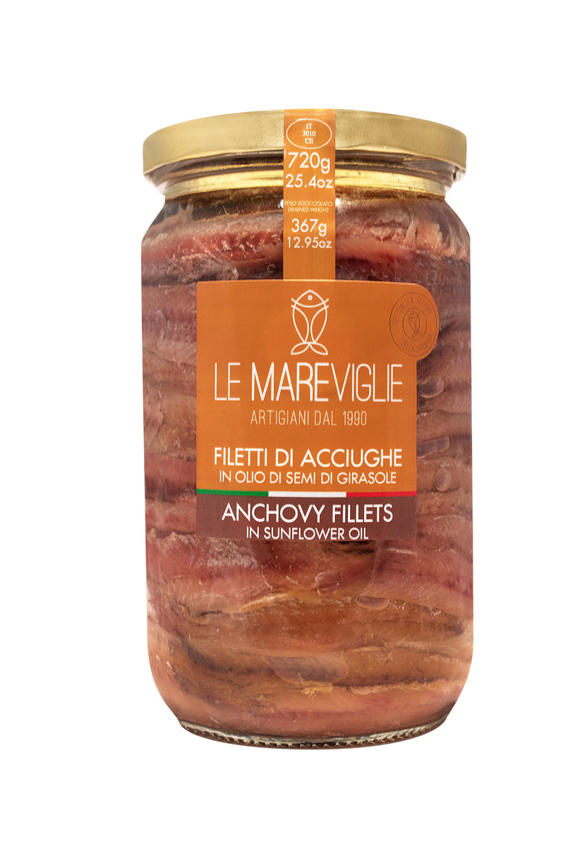 Anchovy fillets in sunflower oil